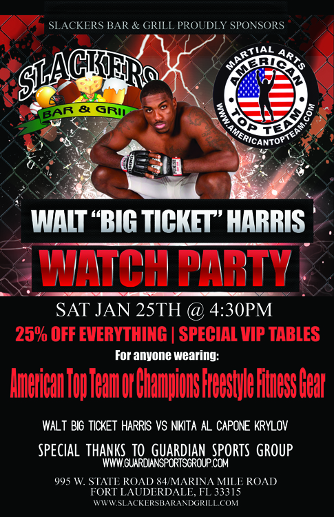 Walt Harris Watch Party – Slackers Bar & Grill
